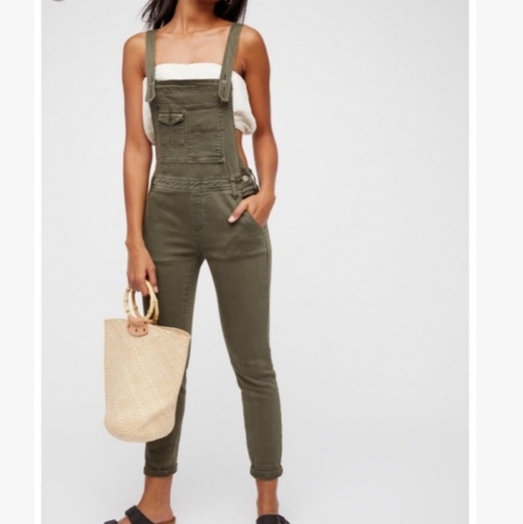 Free People | Jeans | Free People Light Gray Overalls | Poshmark